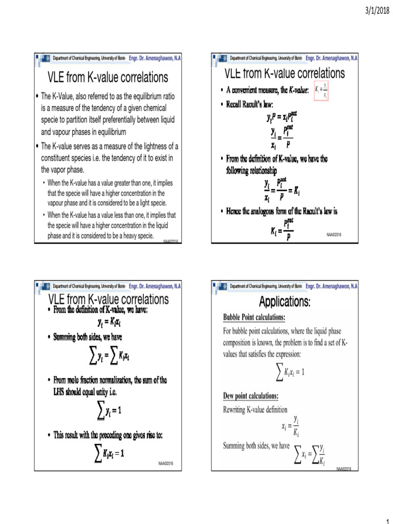 CHE 411 Note Set 4 | PDF | Vapor | Phase (Matter)