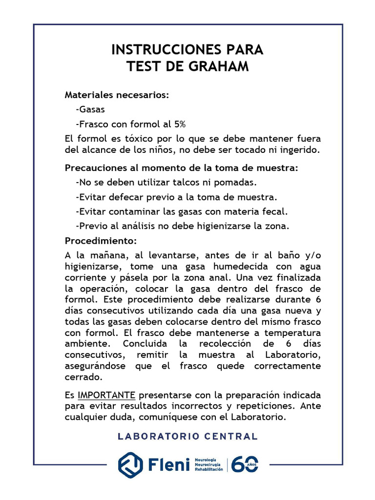 Instrucciones Test de Graham V2 | PDF