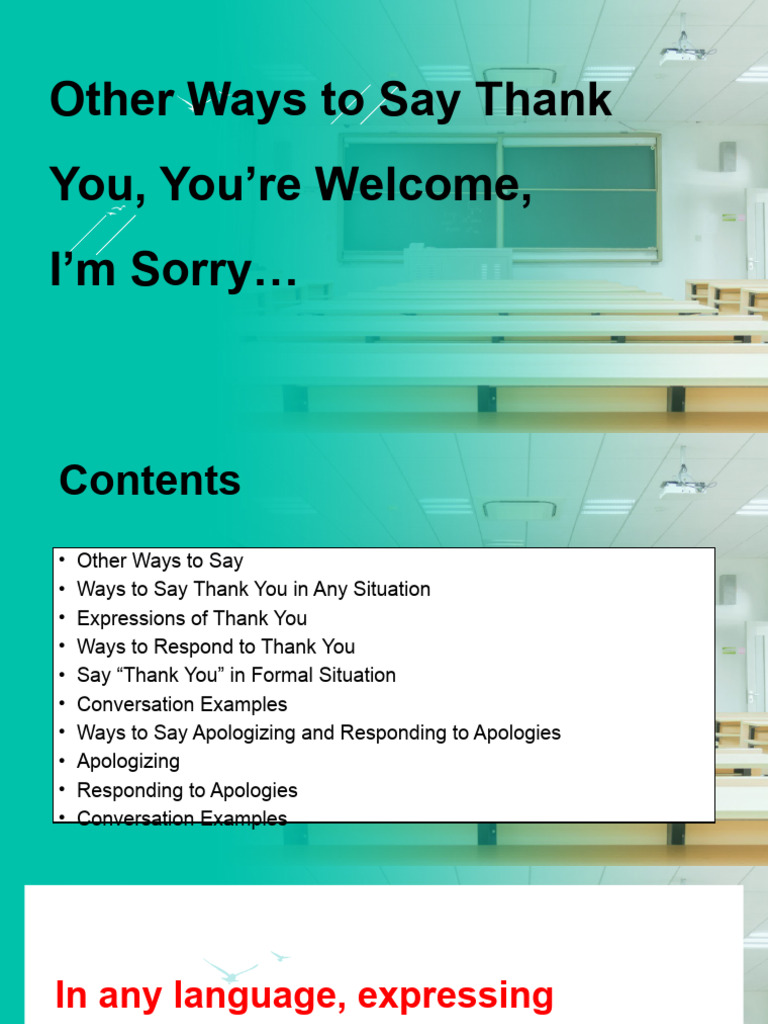 Other Ways To Say Thank You and Apologizing | PDF
