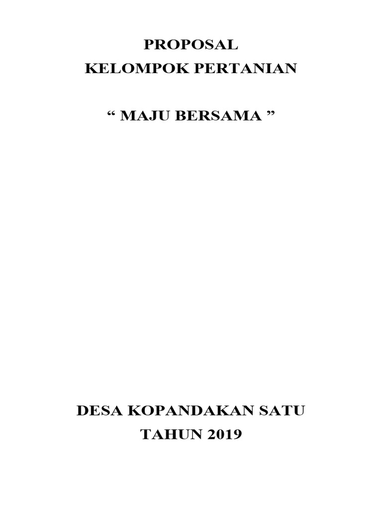 Proposal Kelompok Pertanian | PDF