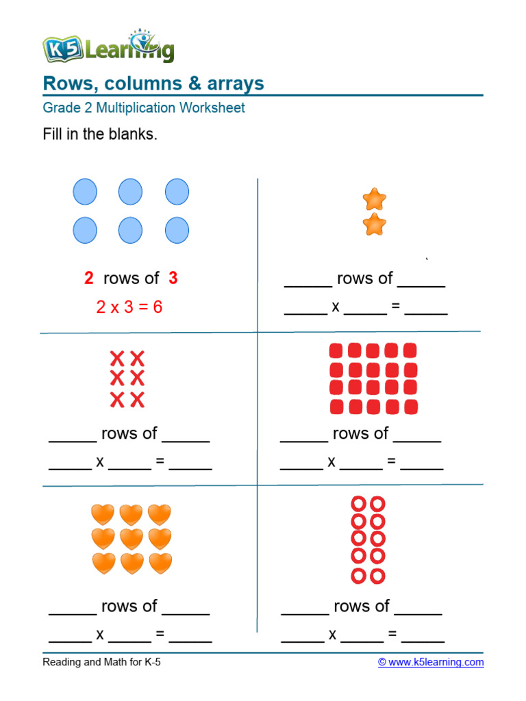 Grade 2 Multiply Rows Columns A | PDF