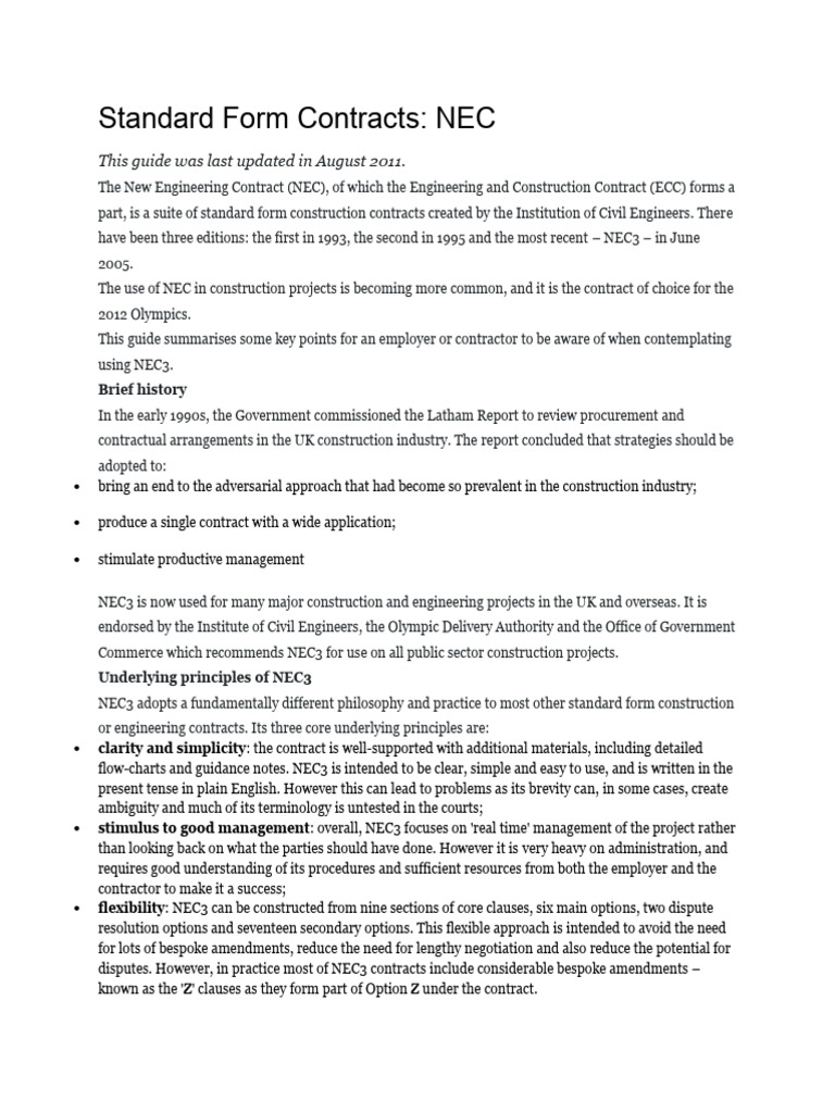 RM-NEC Guide summary | PDF