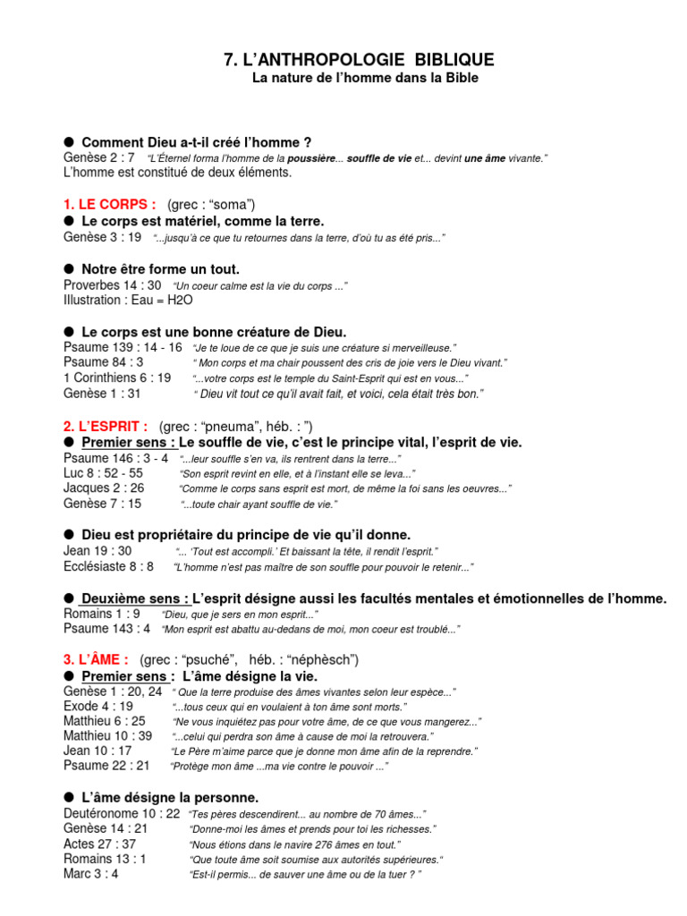 Lanthropologie Biblique | PDF