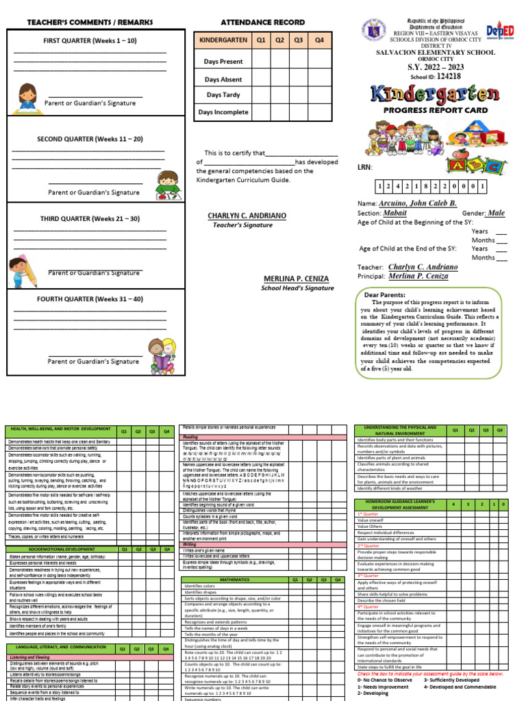 Arcuino Report Card With HGP | PDF