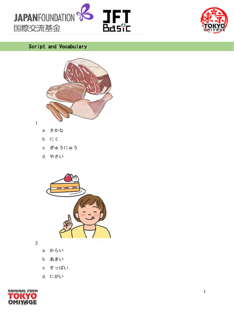 Soal JFT Basic Level Intermediate 8 | PDF