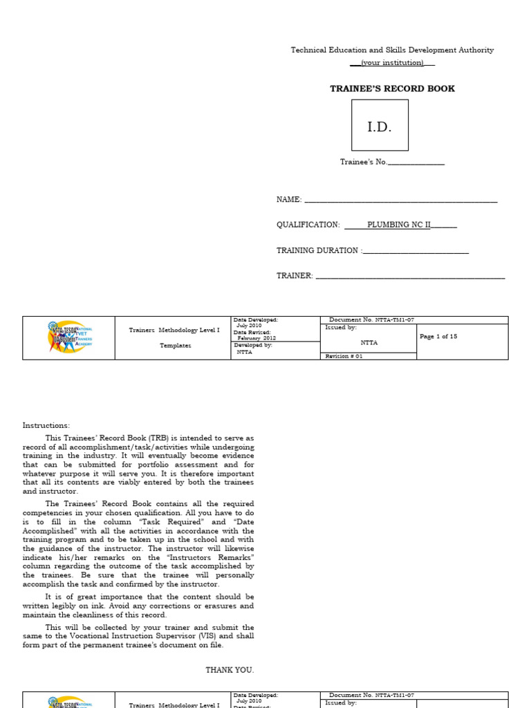 tm1tEMPLATES SWBL TRB | PDF | Plumbing