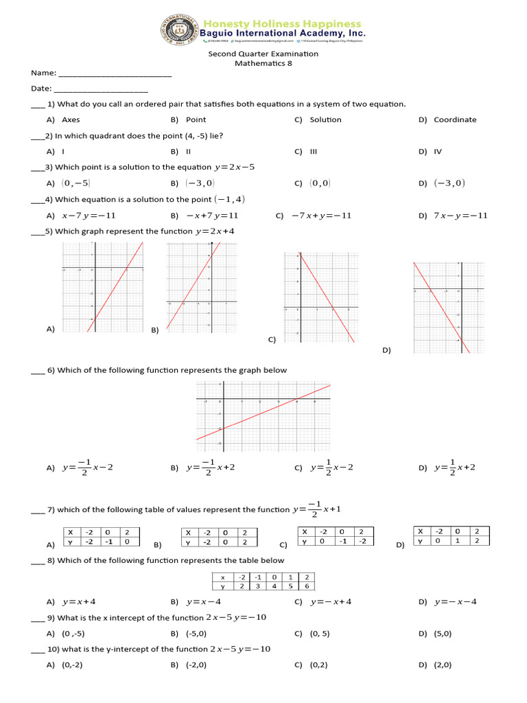 Math 8 Second Quater | PDF
