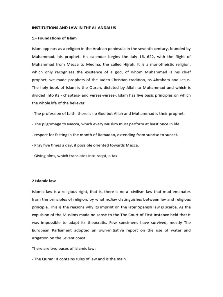 Islamic Law and Governance in Al-Andalus | PDF | History