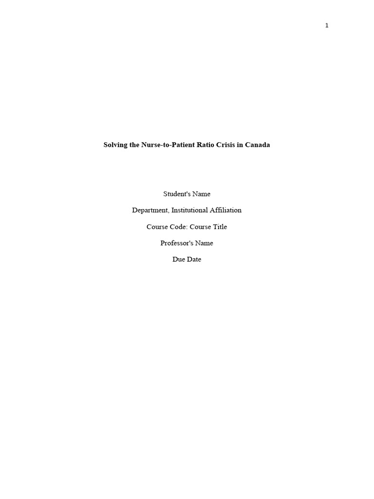 Edited. Nurse-To-Patient Ratio in Canada | PDF