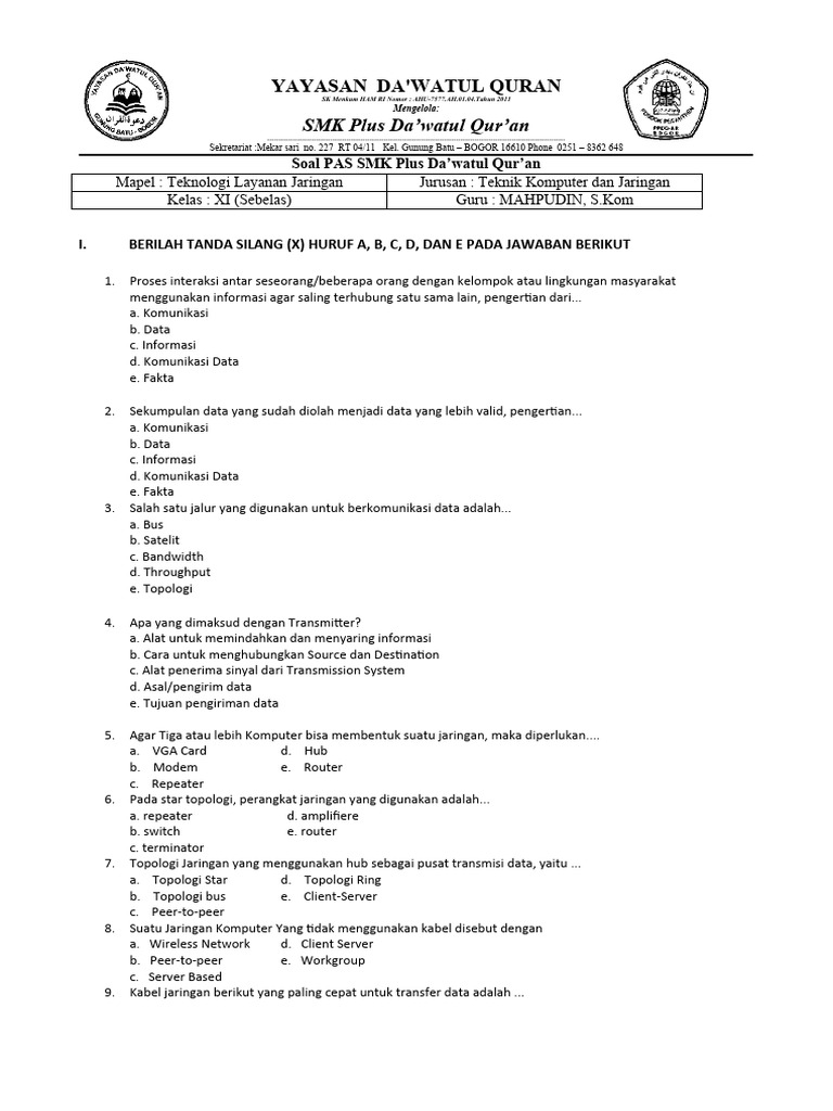 PAS TLJ KELAS 11 Baru | PDF