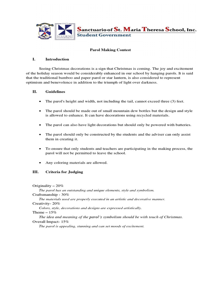 parol making guidelines and criteria (1) | PDF