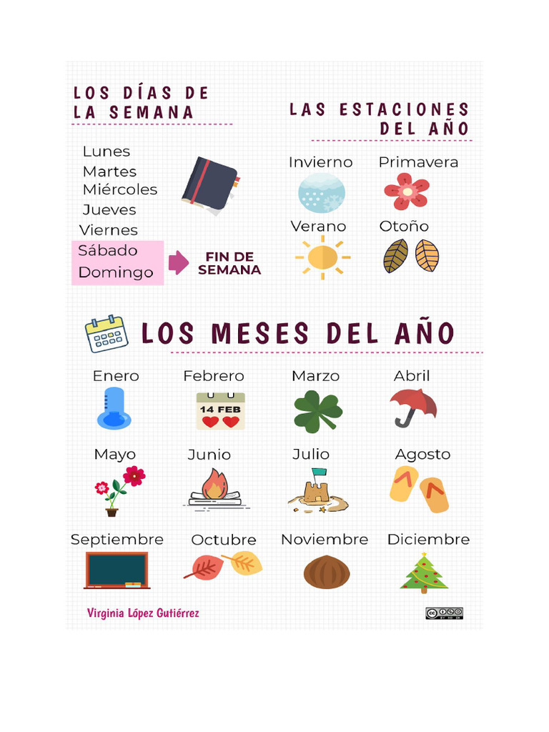 Días de La Semana-Meses y Estaciones Del Año | PDF