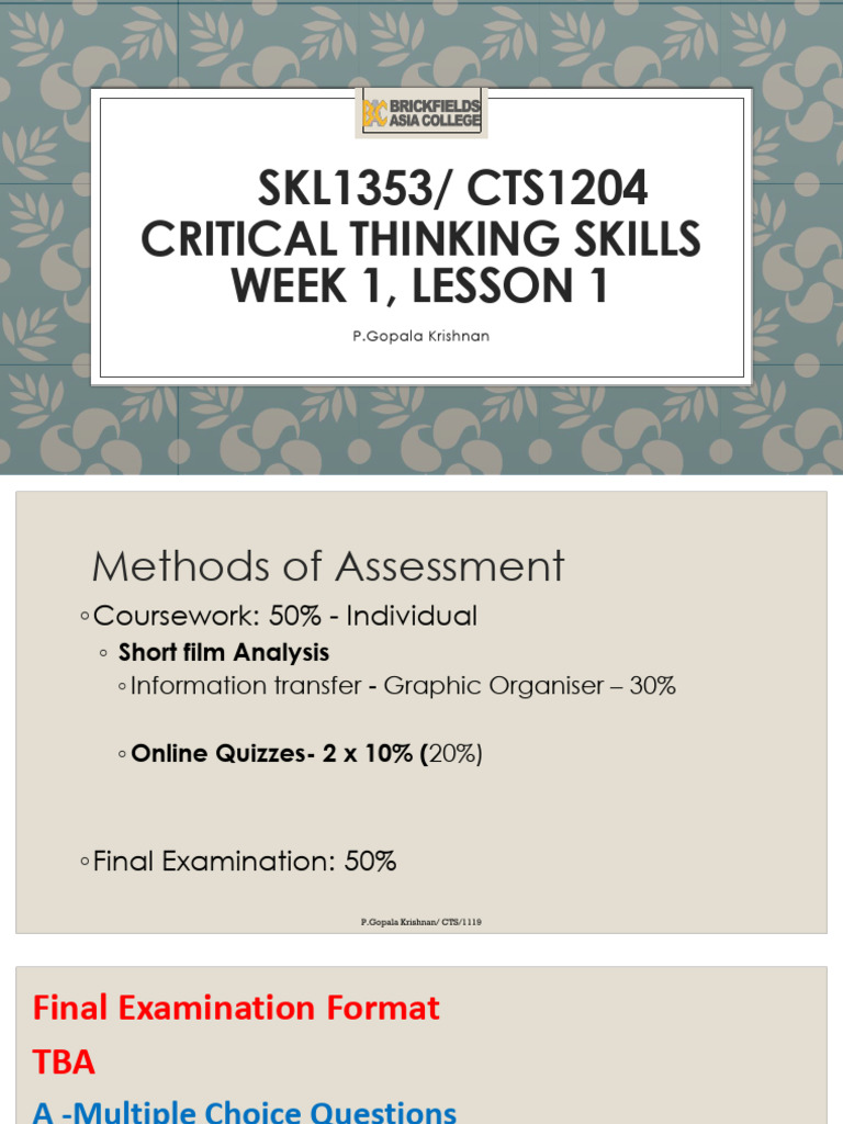 Lecture Week 1 - 10 AUG 2020 - LMS | PDF