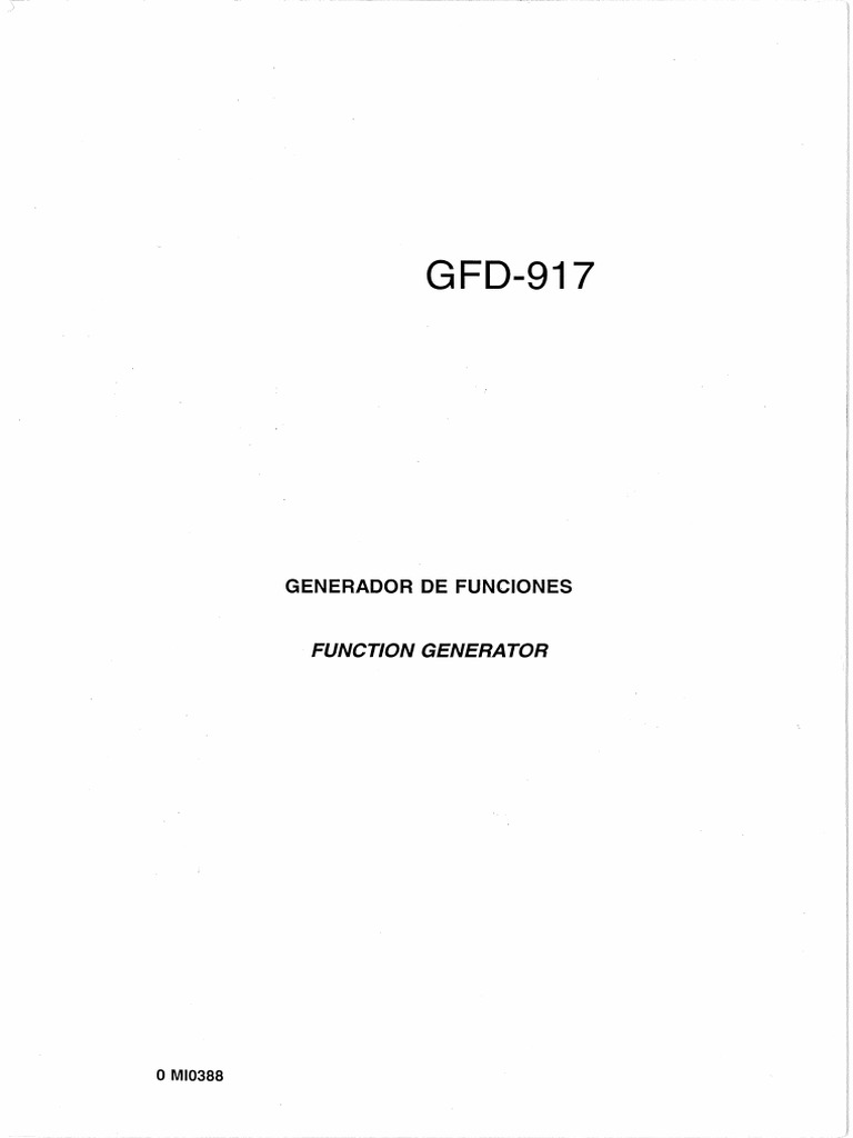 Promax GFD 917 Manual | PDF