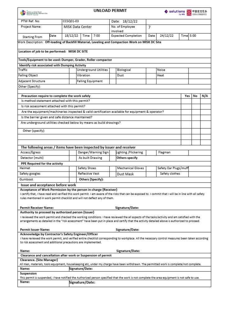 Offloading Permit | PDF