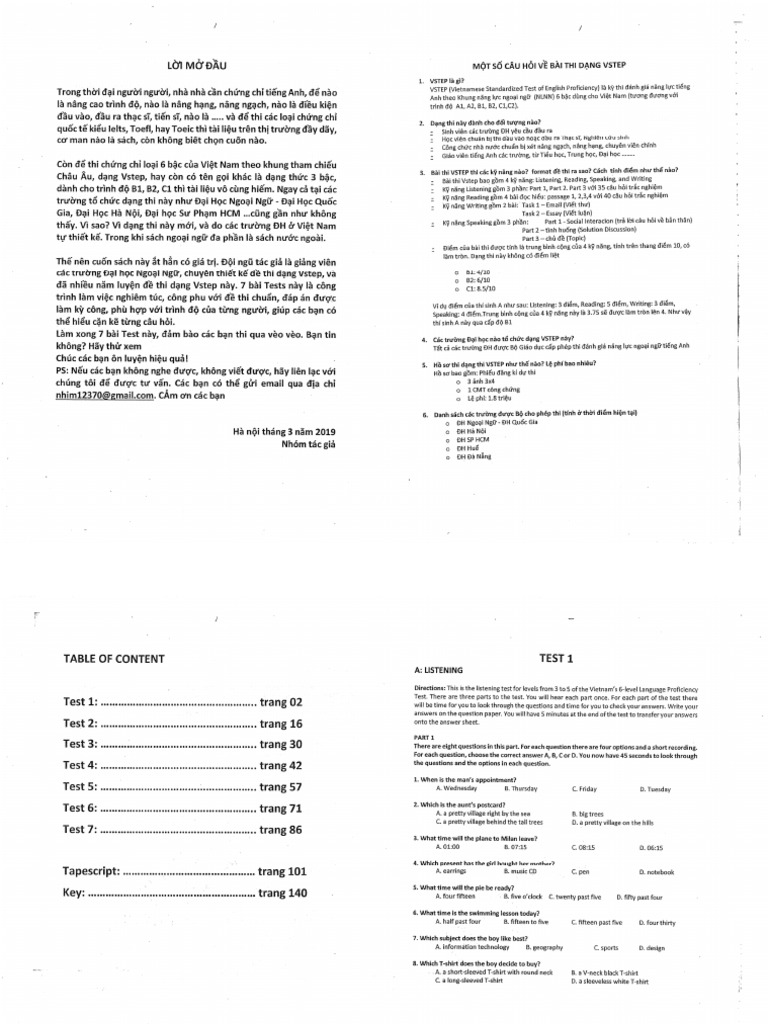 Vstep b2 7 đề | PDF