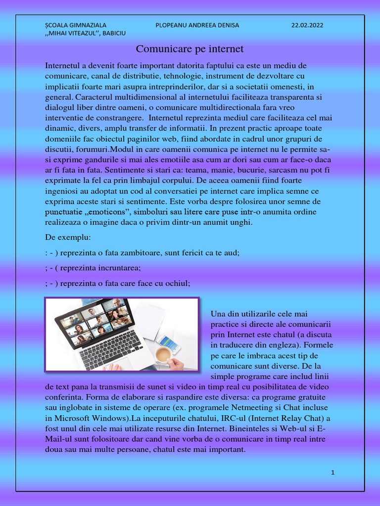 Comunicare Pe Internet. | PDF
