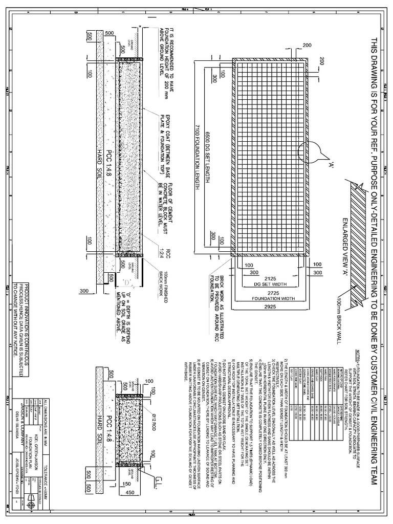 625kva DG Foundation Details | PDF