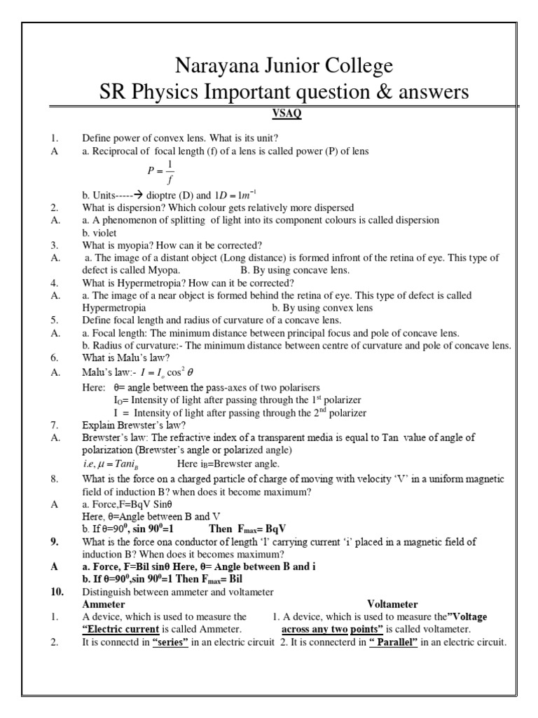 Revised SR Phy | PDF