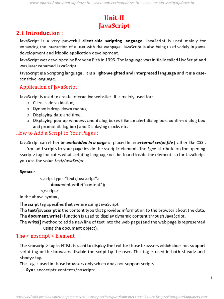 JavaScript Basics for Beginners | PDF