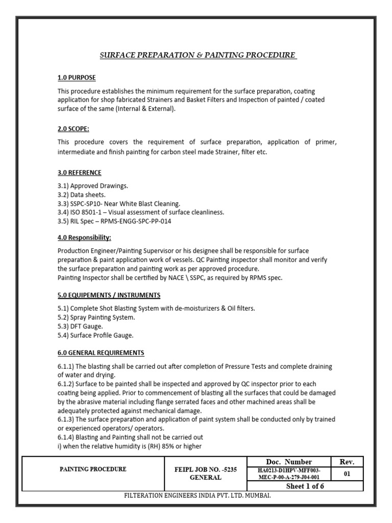 Fe-Gen-St-1002-Painting Procedure | PDF