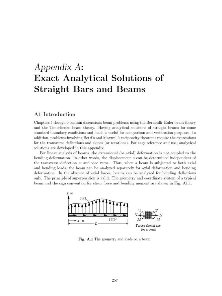 Appendix A - Exact Analytical Solutions | PDF