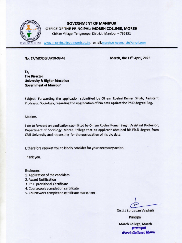 Oinam Roshni Kumar Sociology Moreh College | PDF