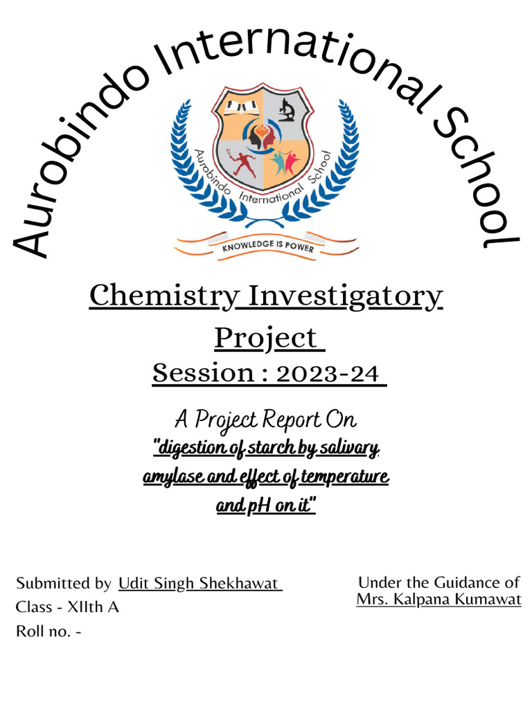 Chemistry Investigatory Project | PDF | Science & Mathematics