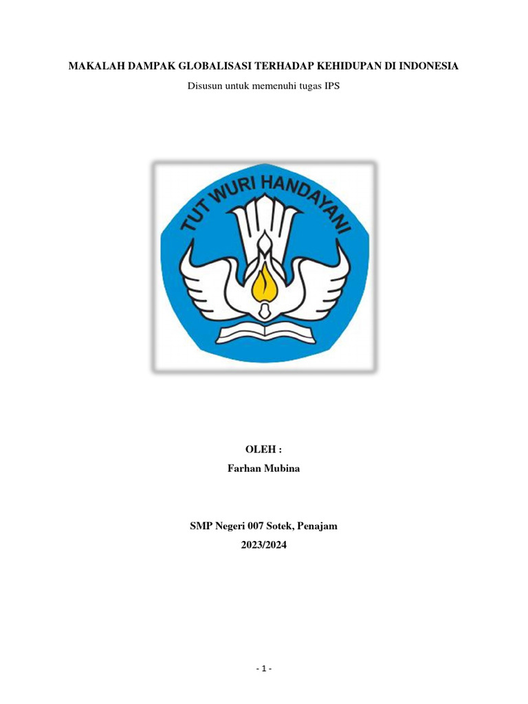 Dampak Globalisasi Terhadap Kehidupan Di Indonesia Pdf 