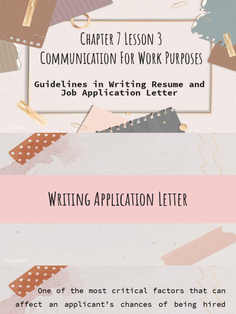 Chapter 7 Lesson 3 Job Application Letter and Resume | PDF