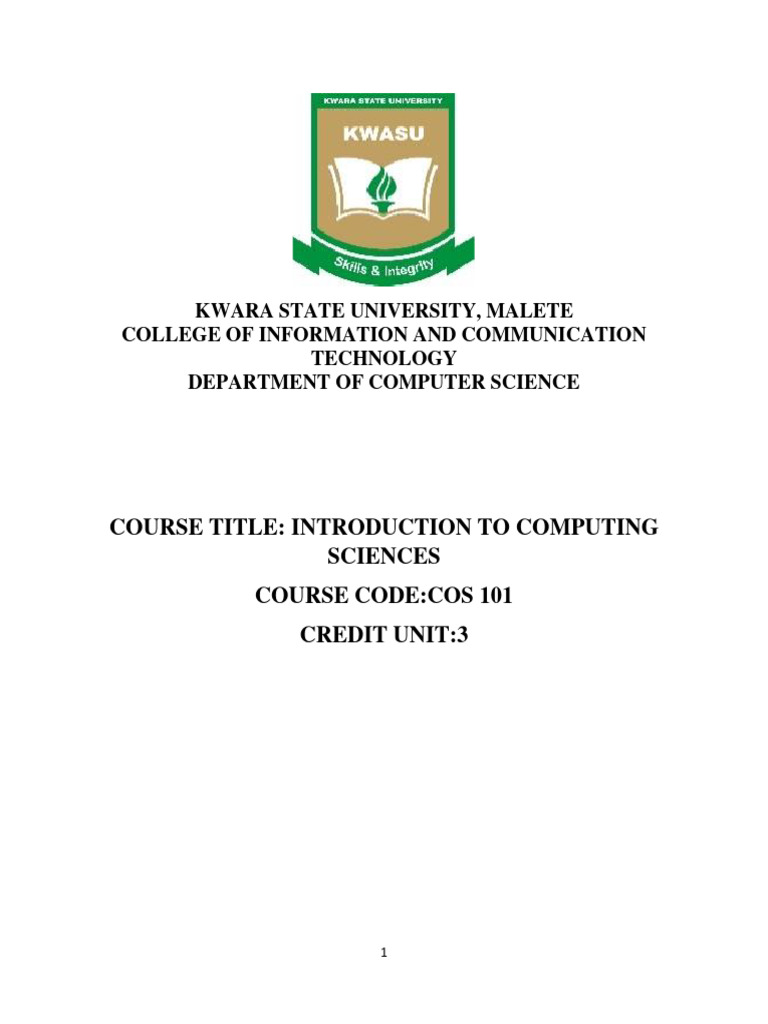 Cos 101 Modules 1,2 &3 | PDF