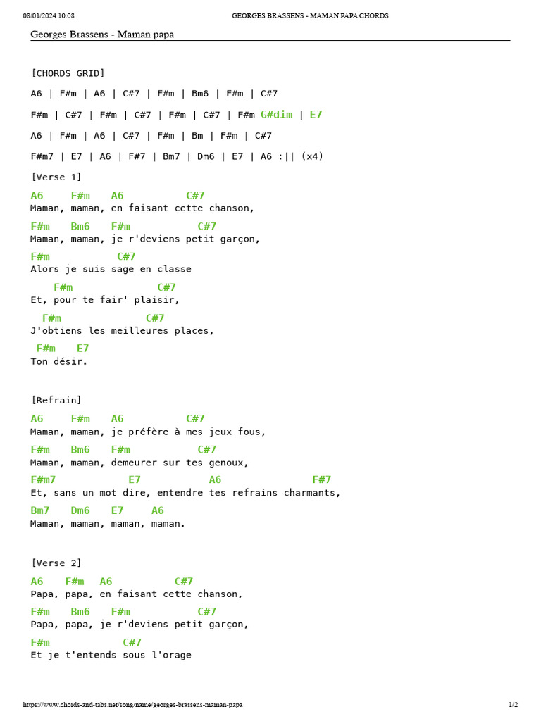 80.2 Maman Papa Accordspdf | PDF