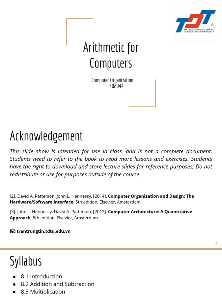 CH8 - Arithmetic For Computers | PDF