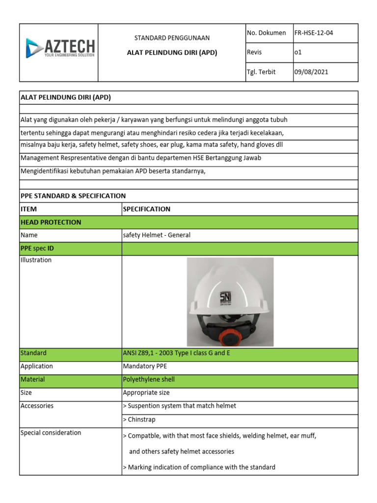 Standar Apd | PDF