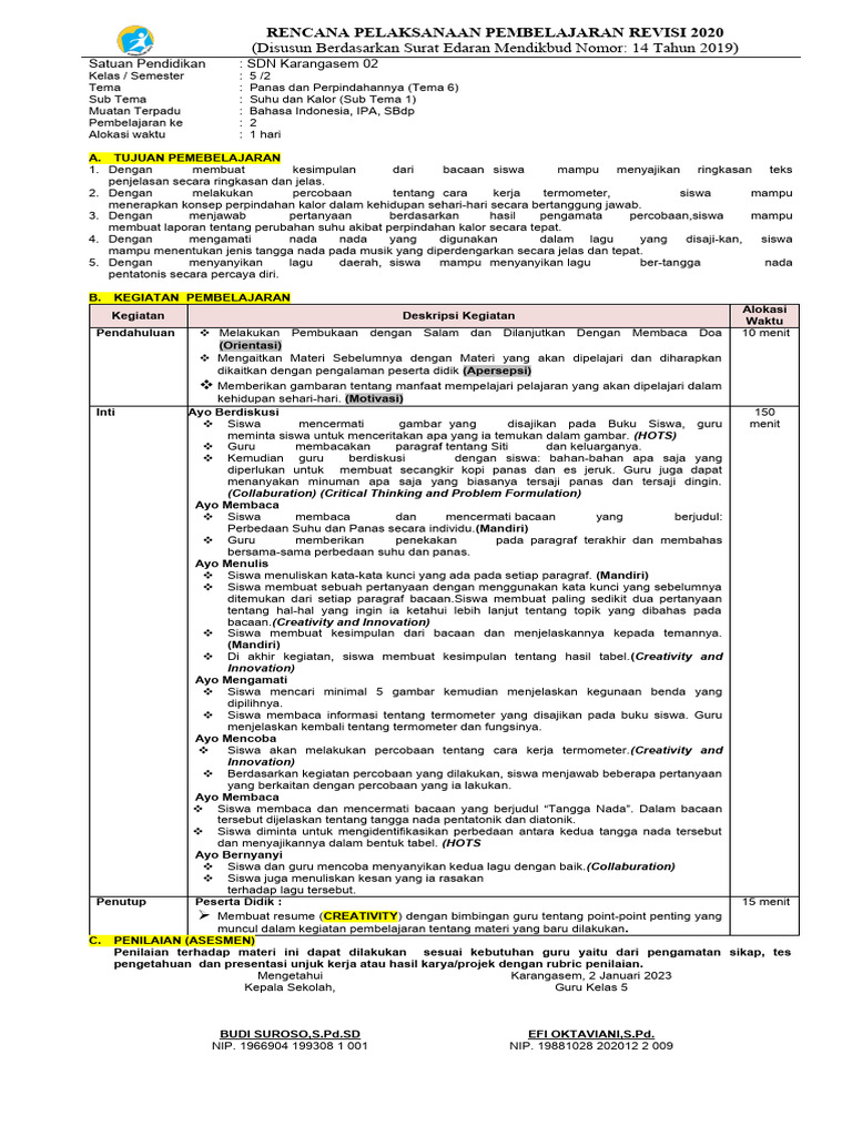 Disusun Berdasarkan Surat Edaran Mendikbud Nomor: 14 Tahun 2019 | PDF