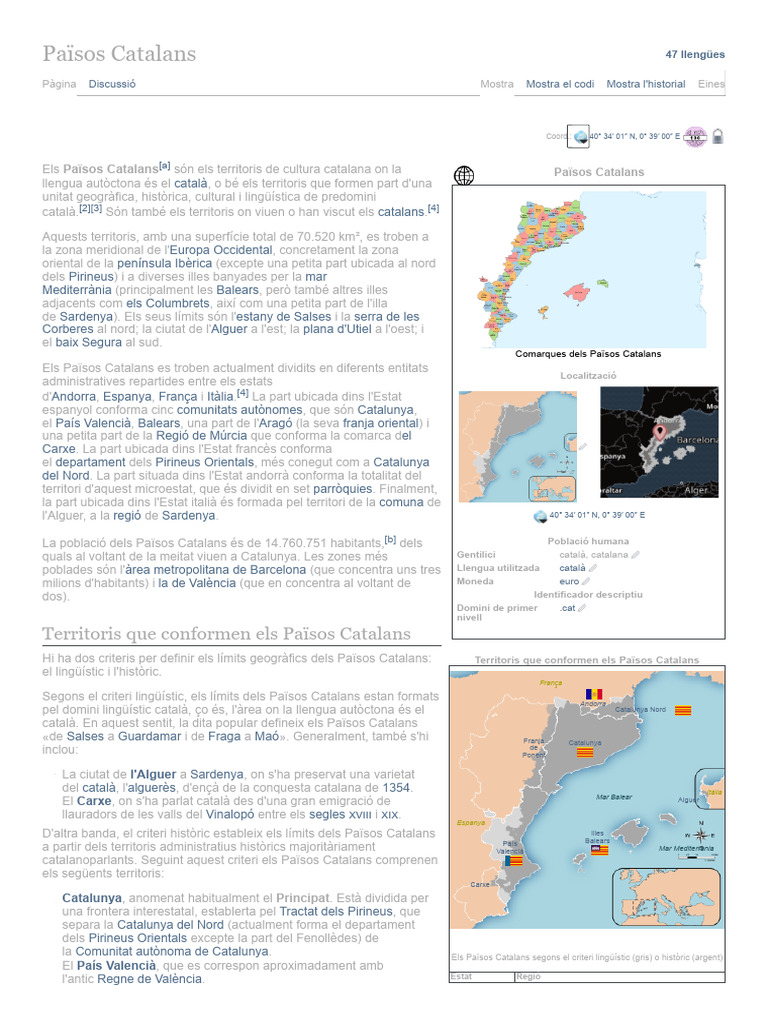 Països Catalans - Viquipèdia | PDF