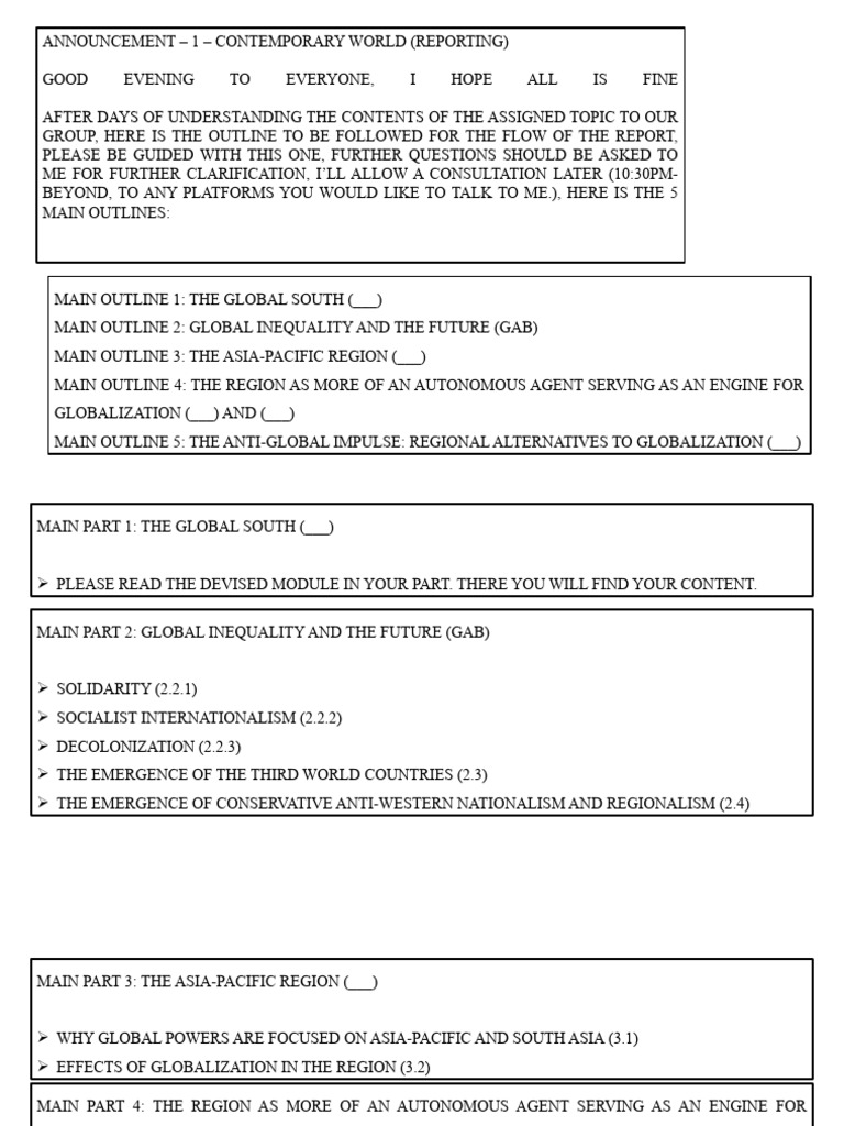 Contemporary Flow of Report and Announcements | PDF