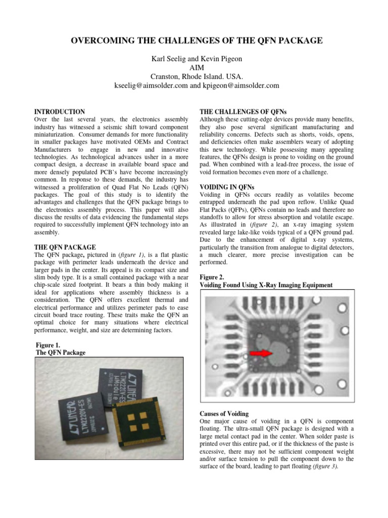 QFN Package Soldering Challenges | PDF | Physical Sciences | Materials