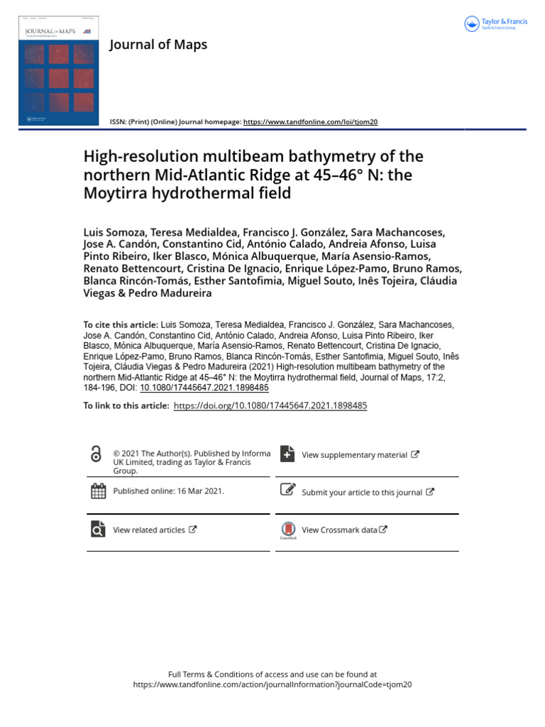 High-Resolution Multibeam Bathymetry of The Northe | PDF