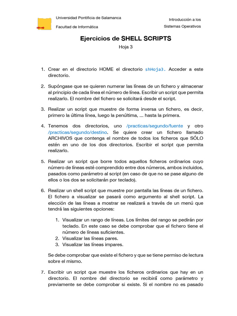 3_Ejercicios_SHELL_SCRIPTS | PDF
