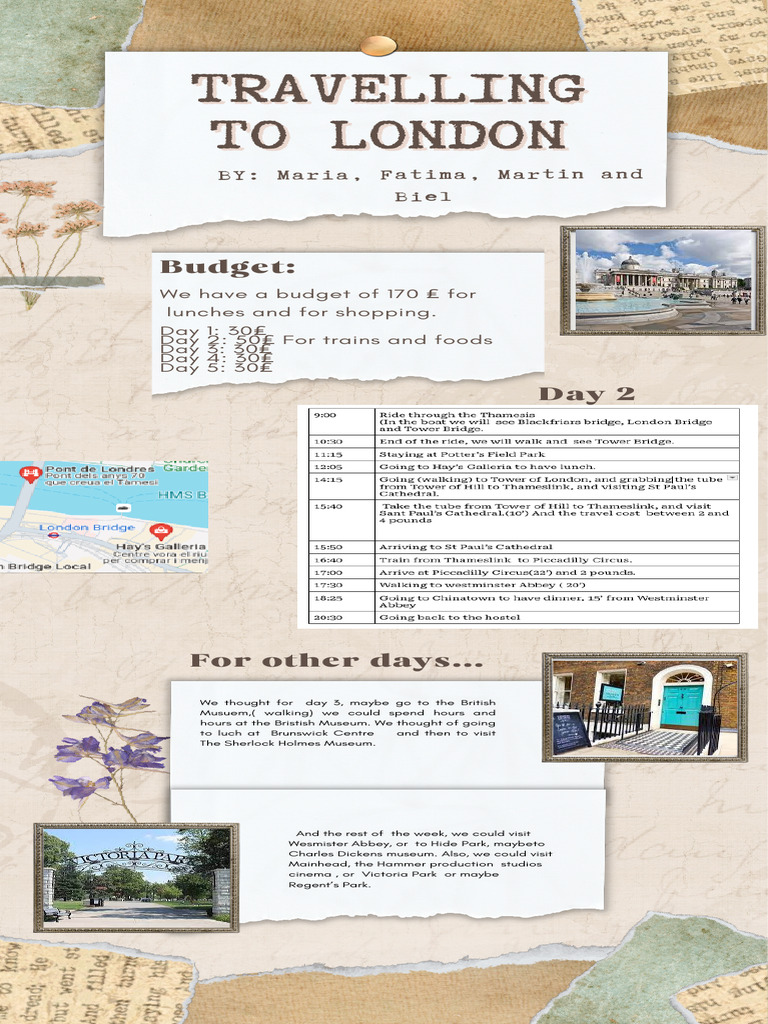 London Travel Budget & Itinerary | PDF | Art