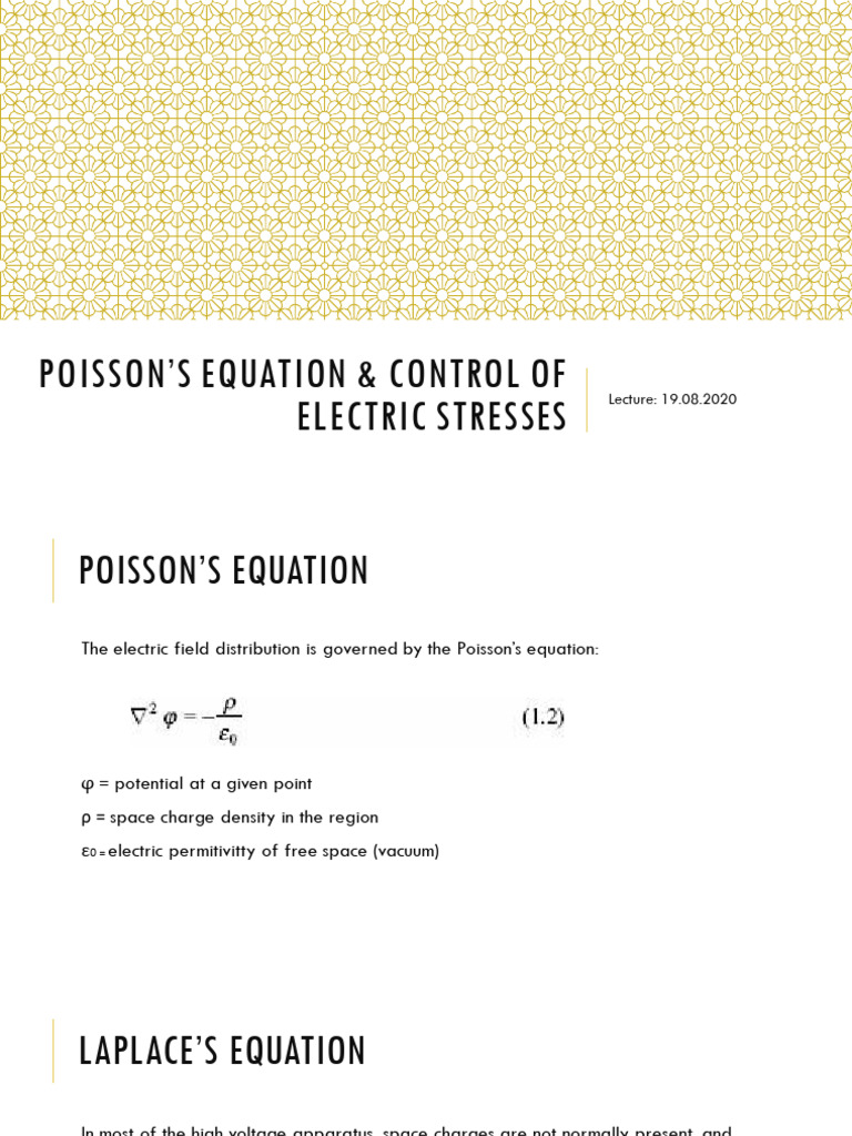 Lecture 3 28 8 2020 Poissons Equation Pdf Teaching Methods
