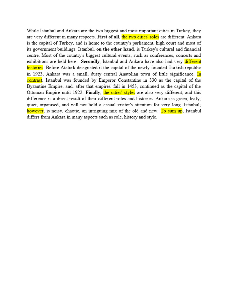 Week 5 Contrast Paragraph Handout | PDF