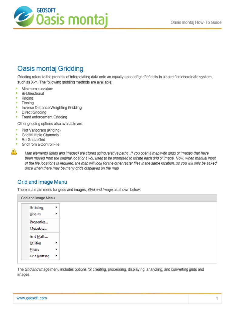 Oasis Montaj Gridding | PDF