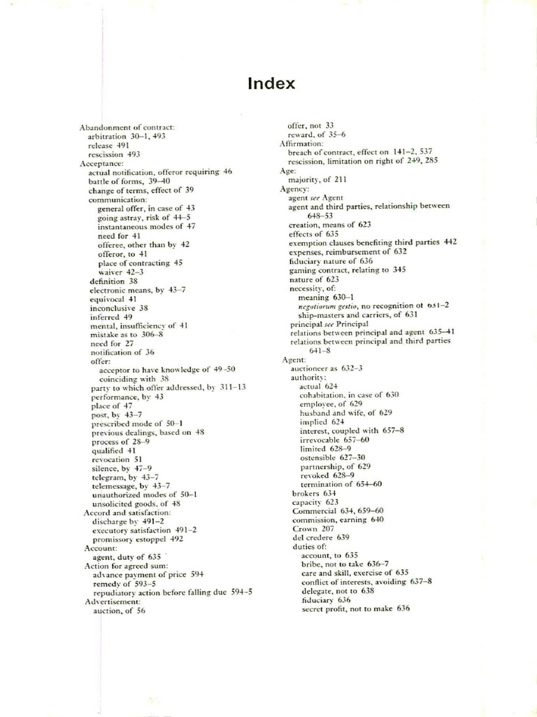 Anson's Law of Contract-Index - Cutted | PDF