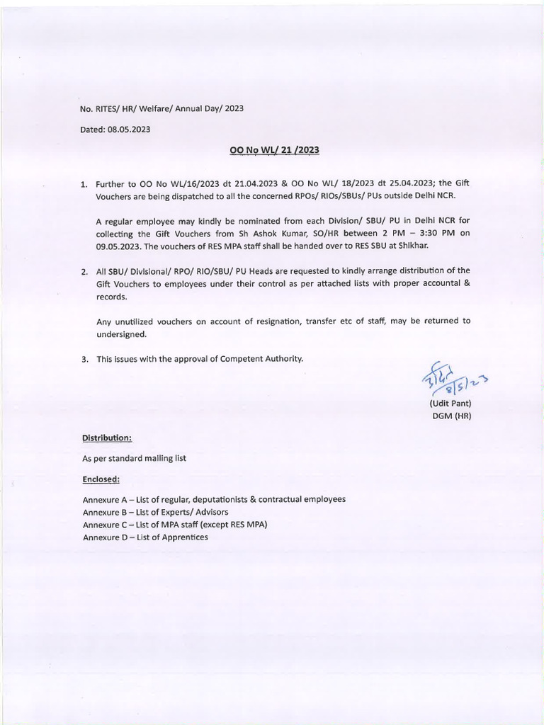 Annual Day Gift Voucher Distribution | PDF