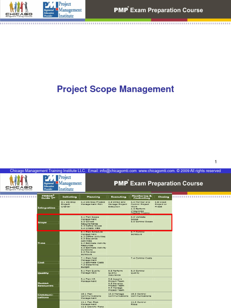 Project Scope Management Overview | PDF | Business | Finance & Money ...