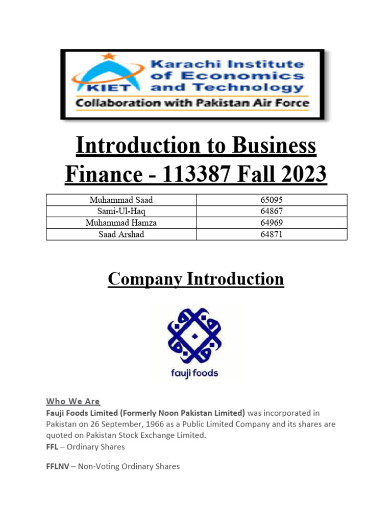 Introduction To Business Finance (NEW) | PDF | Revenue | Brand