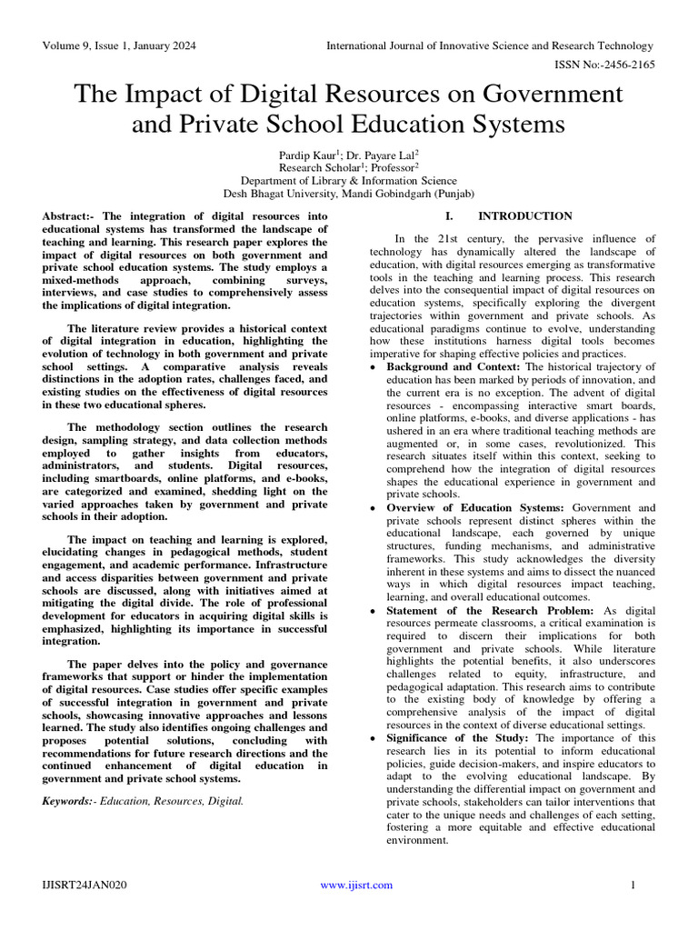 Digital Resources in School Education | PDF | Multimedia | Teachers