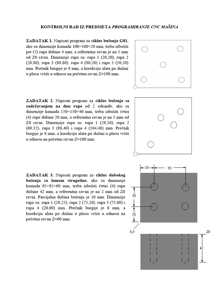 Kontrolni Rad BR.3 Iz Predmeta Programiranje CNC Mašina | PDF